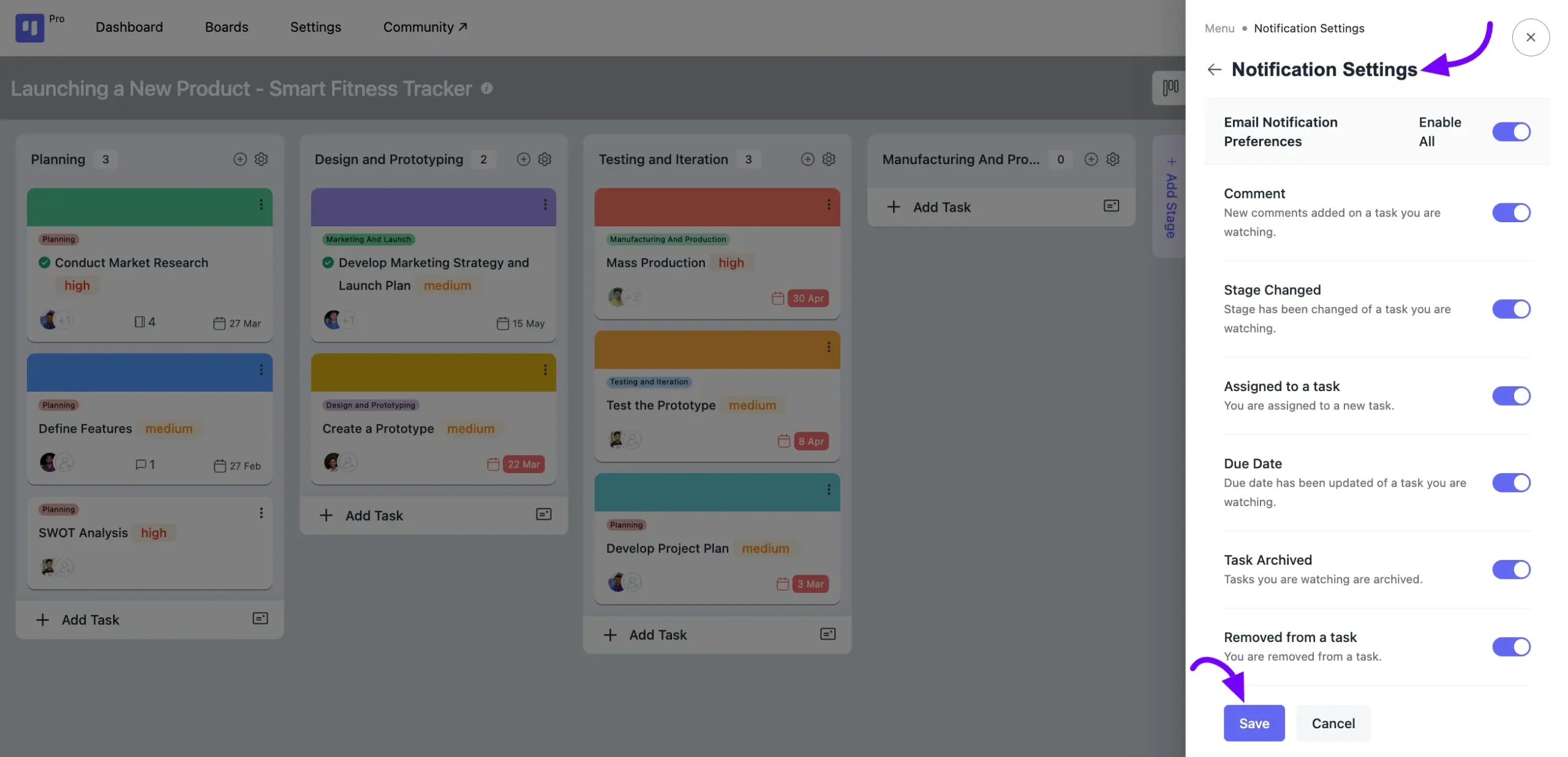 FluentBoards / Configuring Notification Settings
